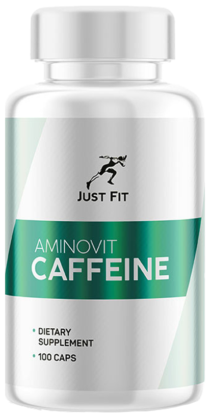 Just Fit Aminovit Caffeine, Предтренировочный комплекс Кофеин 100 капсул для энергии