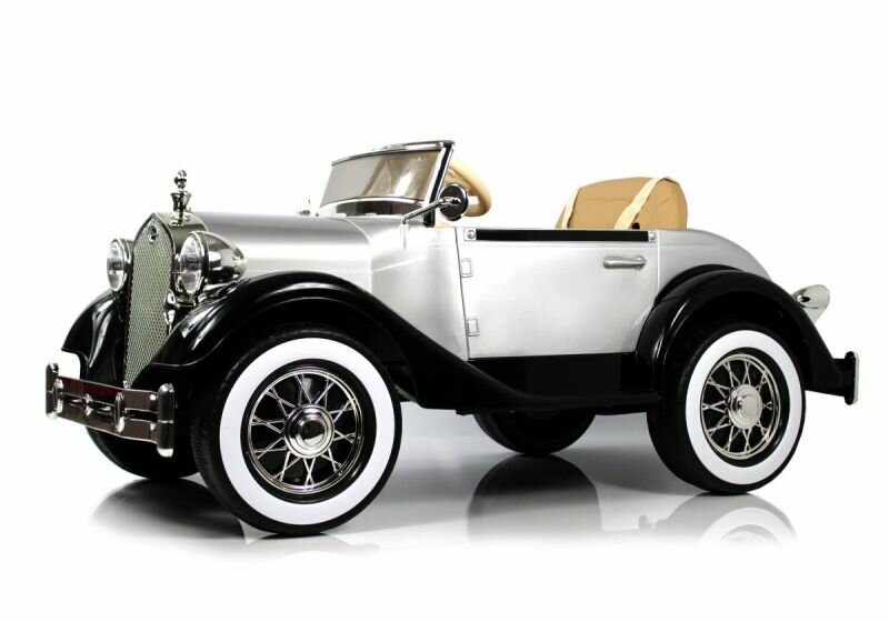 Другие электромобили Rivertoys Детский электромобиль X005XX черно-серебристый