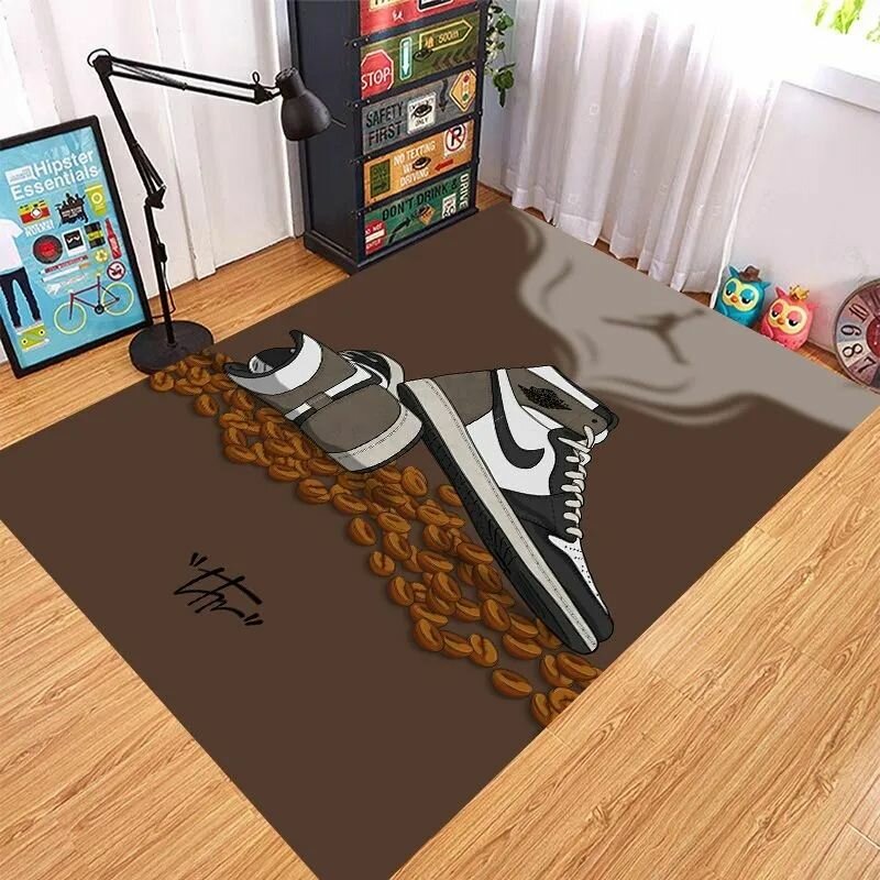 Ковер безворсовый "Любимые кроссовки Air Jordan моей бабушки." 60x90см.
