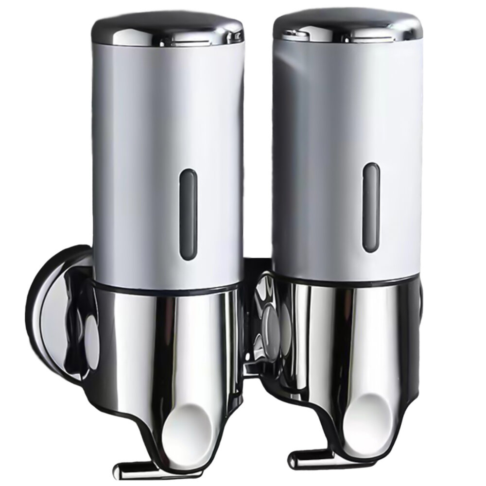 Настенный дозатор для мыла с двойной решеткой, дозатор для бутылок с лосьоном для душа, насос для шампуня, геля для душа, органайзер для ванной комнаты