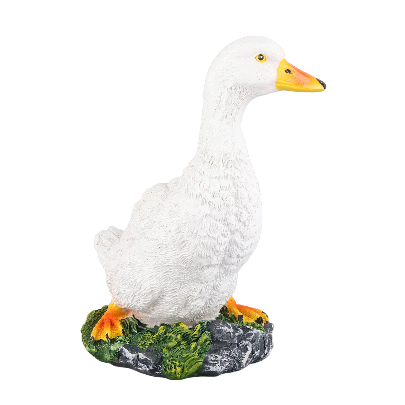 Утка Орнамент Моделирование Смола Пейзаж Статуя Утки Устойчивая к атмосферным воздействиям Яркая Милая Скульптура Животного Модель для Садового Газона Белый S