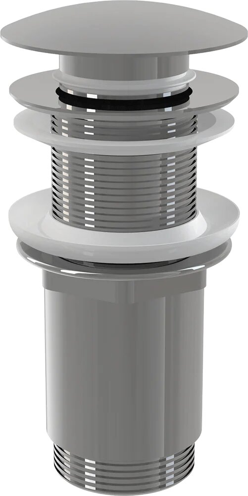 Донный клапан для раковины AlcaPlast A395 без перелива, хром, глянцевый, с системой клик-клак, латунный