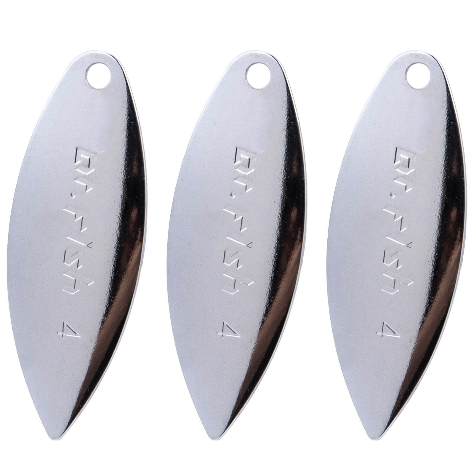 10 шт. Лезвия вербовые спиннеры #1-#6 для изготовления блесен Size 3.5-4.2cm, Silver-10pcs