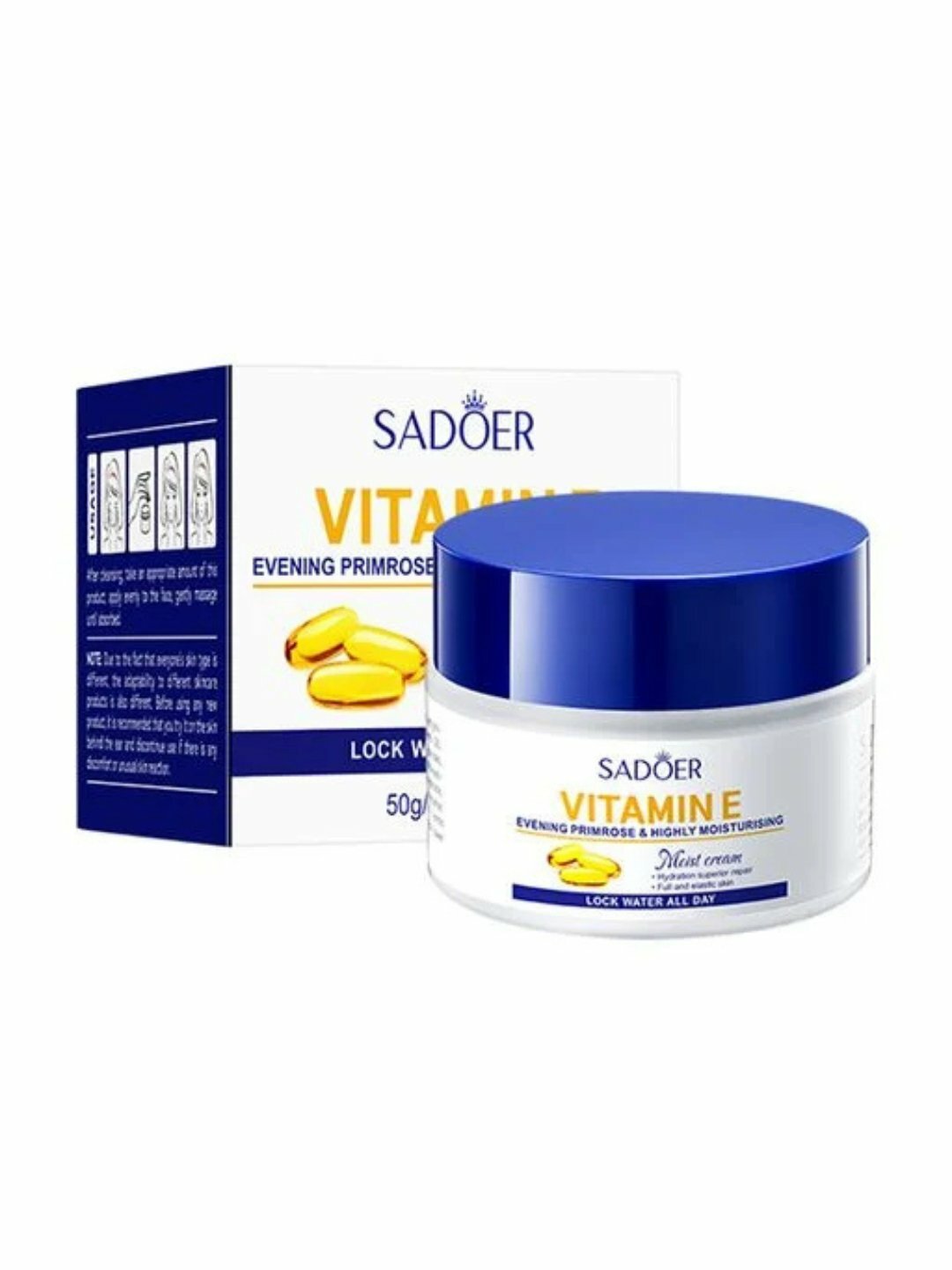 VITAMIN E Moist Cream, Sadoer (Крем для лица с примулой вечерней и витамином Е), 50 г.