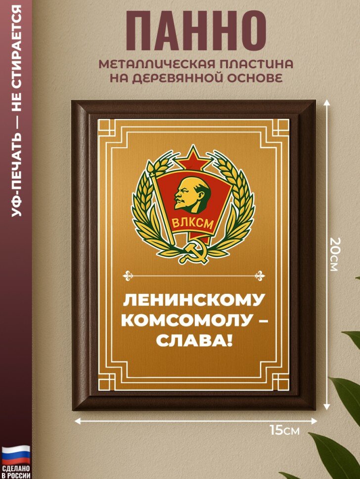 Настенный диплом "Ленинскому комсомолу – слава!" Комсомольцу