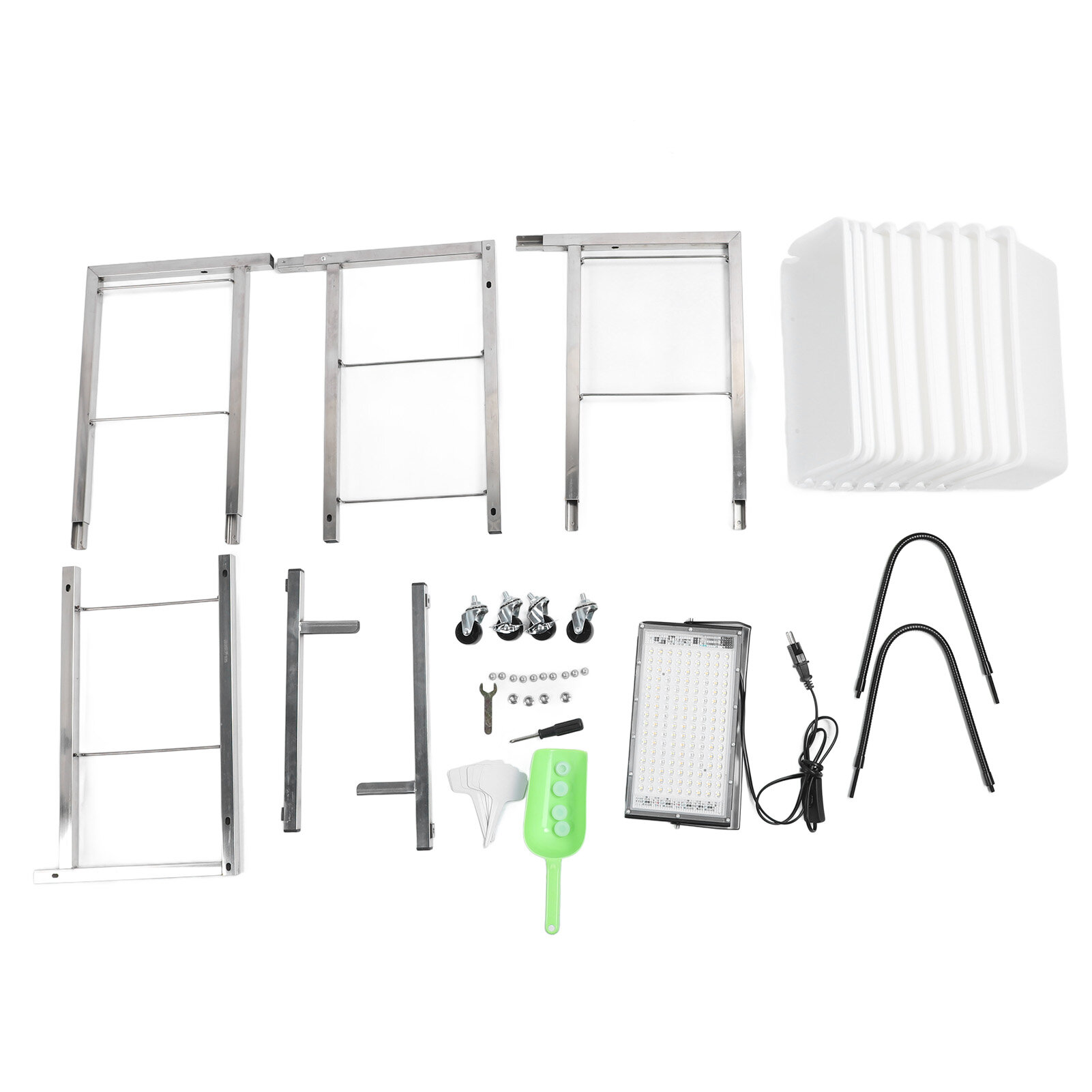 Вертикальная передвижная грядка в 4 яруса с фитолампой для цветов и овощей 125