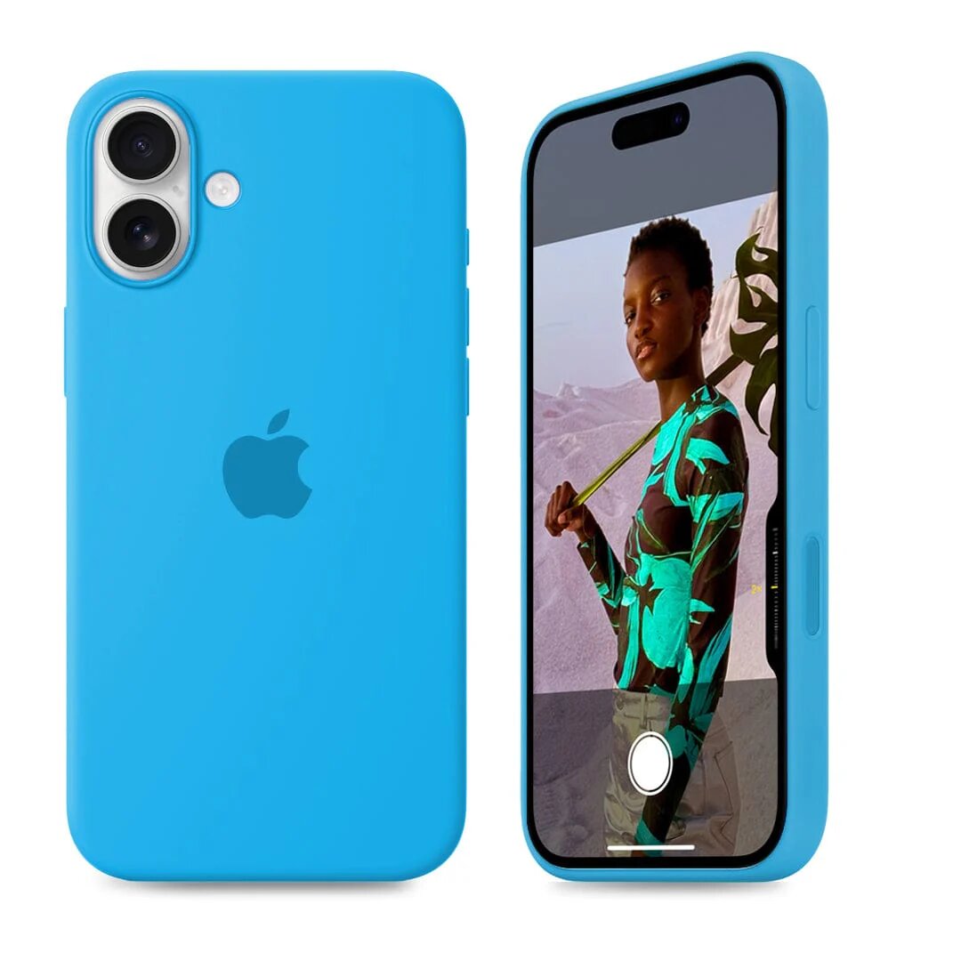 Чехол Silicone Case для Apple iPhone 16 blue / айфон 16 голубой