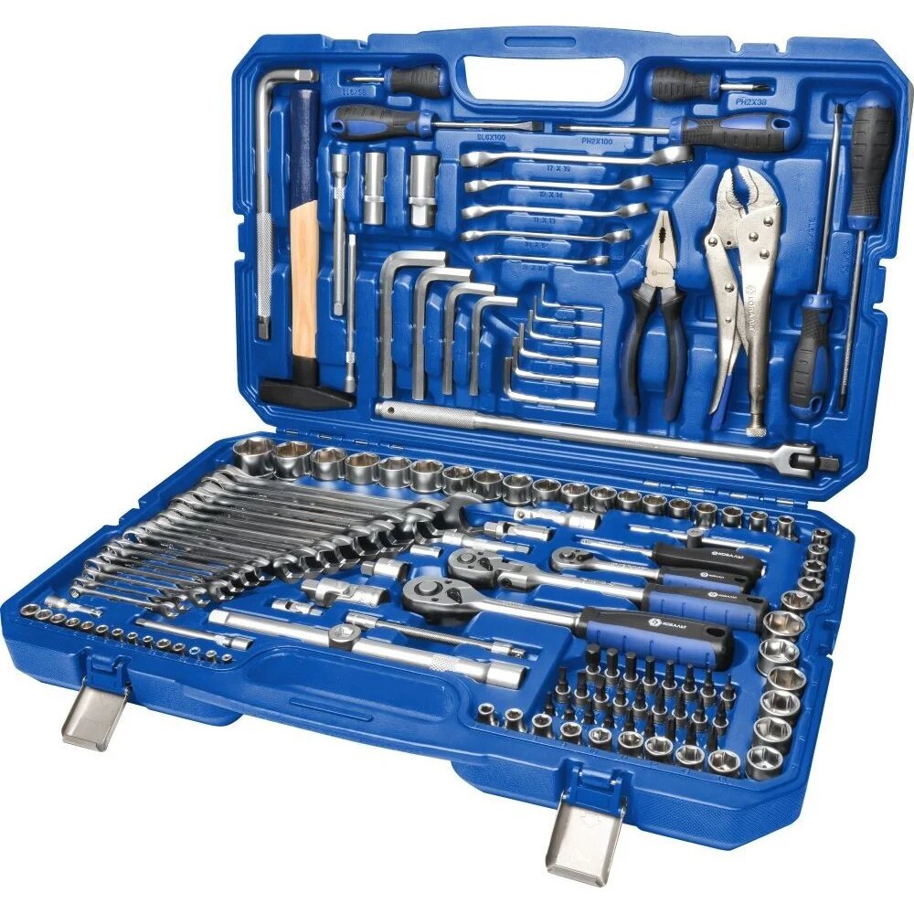 Кобальт Набор инструмента универсальный 1/4, 3/8 и 1/2, 143 предмета, кейс () 919-685