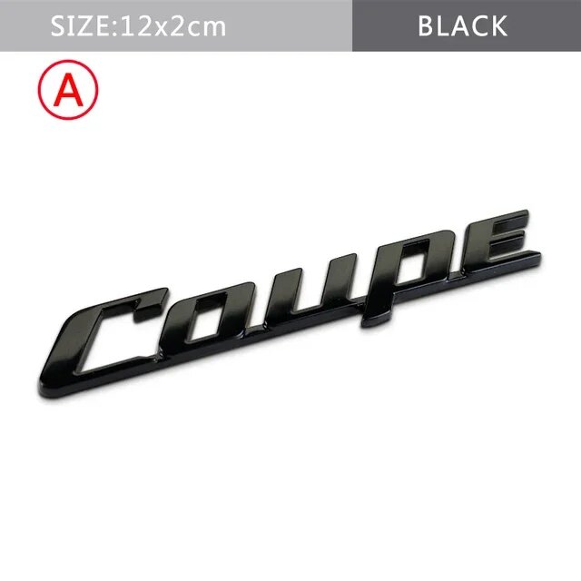 3D эмблема автомобиля, наклейка на дверь, окно, кузов, автодекор, наклейка, подходит для Porsche Buick Maserati Bentley Audi BMW SAAB Coupe, логотип Black-Coupe-A
