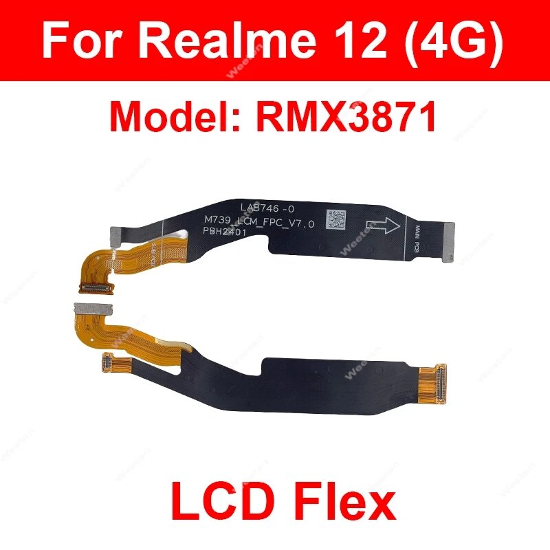 Гибкий ЖК-экран материнской платы для Realme 12 Lite 12+ 12X 12 Plus 12 Pro Plus 13 12 (4G)-LCD Flex