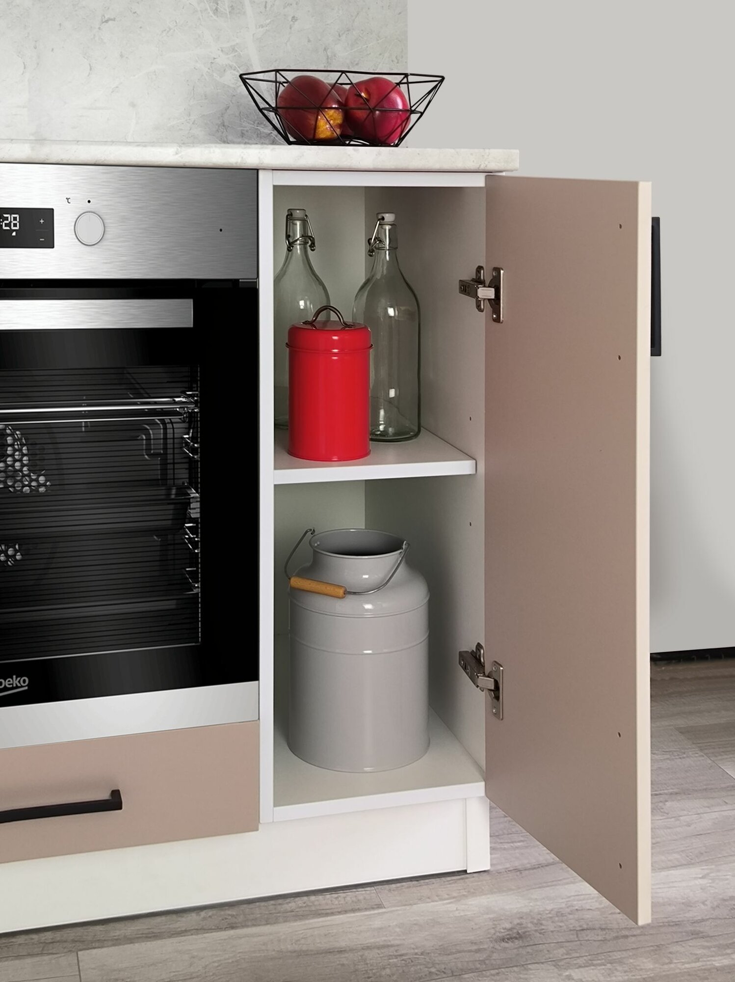 Кухонный гарнитур VITAMIN модульный шкаф с дверкой и полкой , без столешницы, ЛДСП, цвет "Капучино " ширина 30 см.