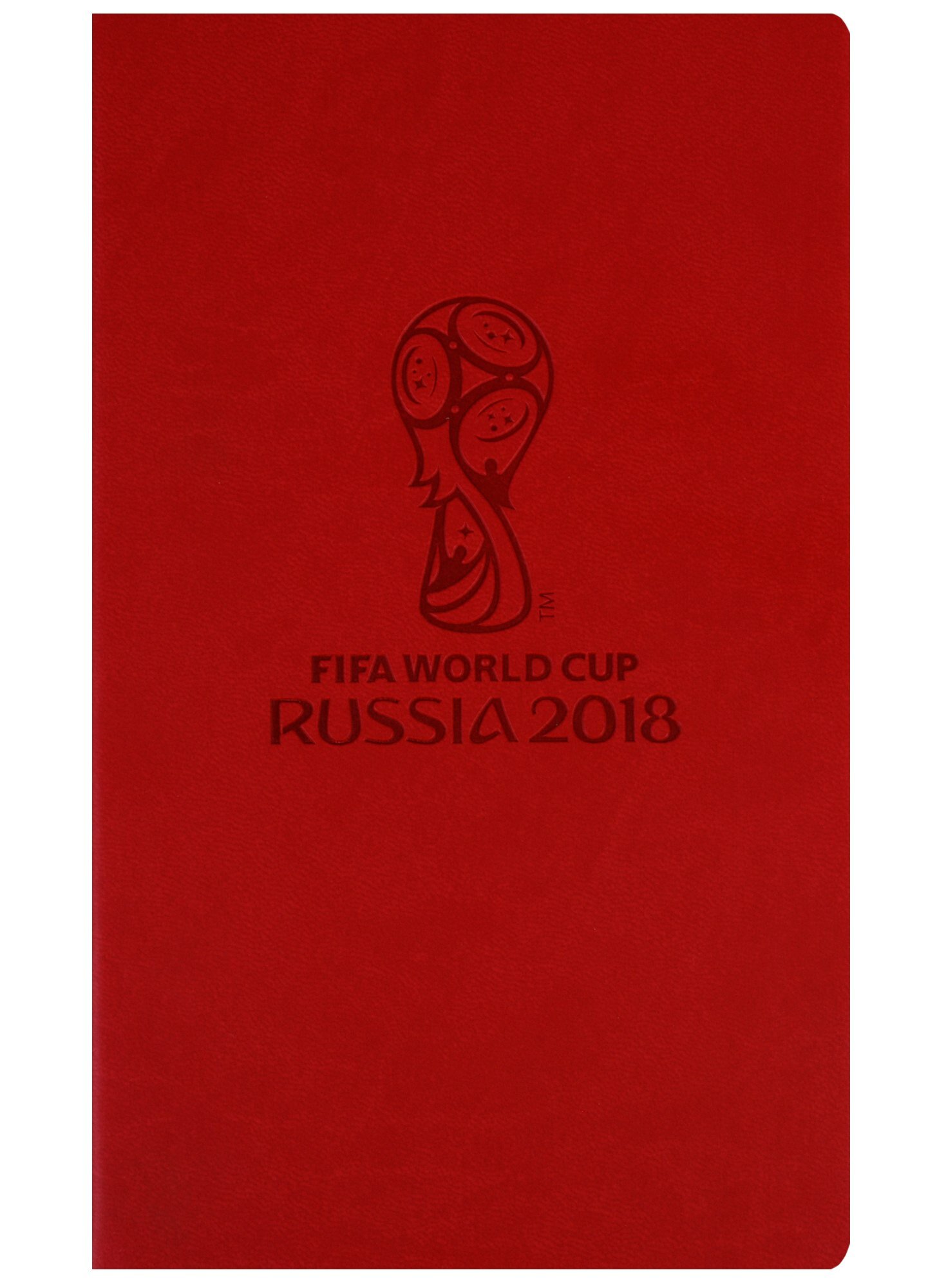 Бизнес-блокнот А5 128 листов клетка "ЧМ ПО футболу 2018-Эмблема" красный