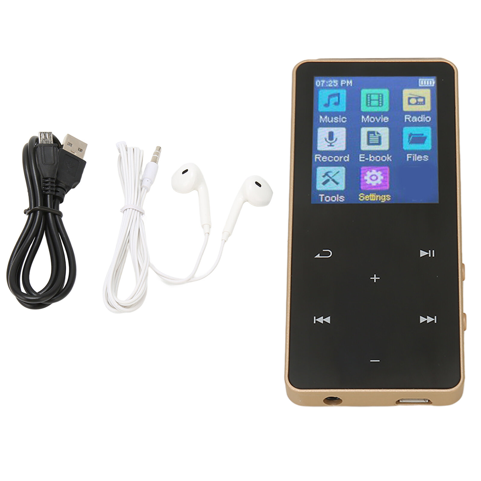 MP3 MP4 Player 1.8inch Touch Screen Bluetooth 5.0 HiFi Loseless Lightweight Portable Music Player for Sports Gold