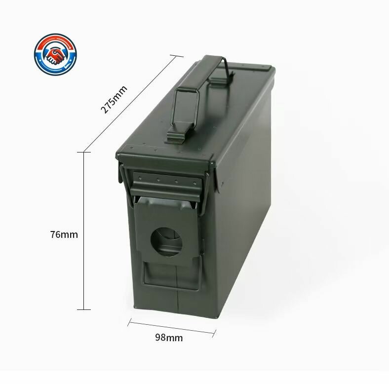 Металлический ящик для патронов и аксессуаров, прочная коробка для хранения и транспортировки охотничьего снаряжения, удобный контейнер для чистящих принадлежностей