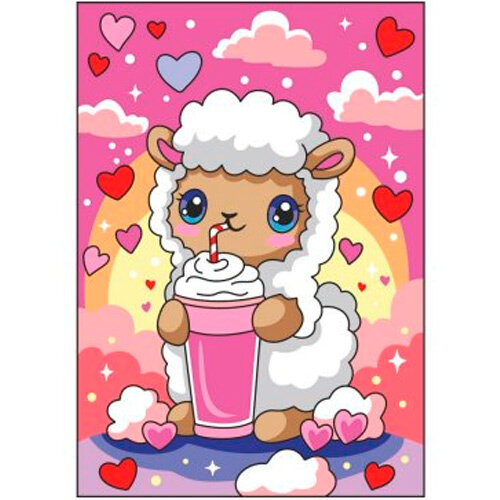 Картина по номерам "Милая Овечка" 20х30см, холст на подрамнике, краски 9 цветов