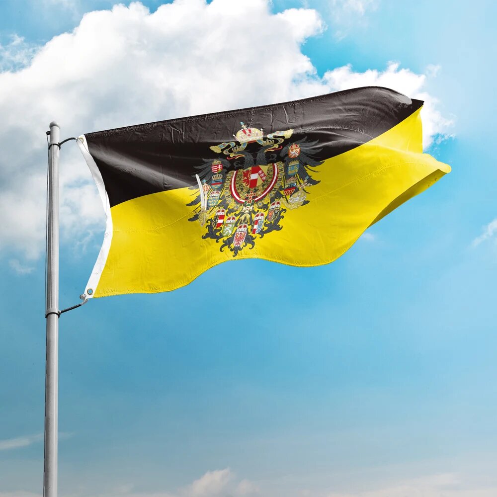 Австрийский флаг имперских гербов 90x150 см полиэстер