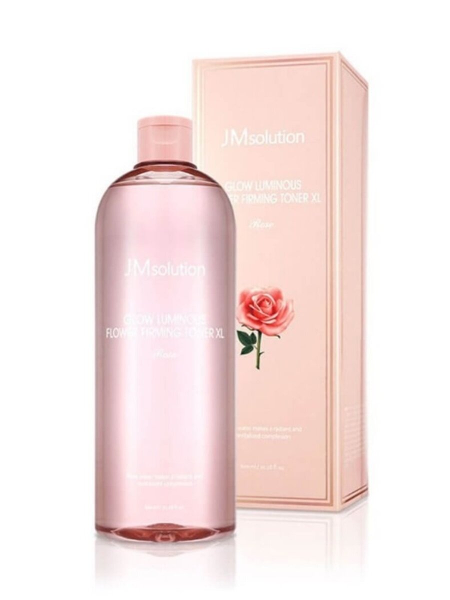 JM SOLUTION Тонер для лица с экстрактом розы GLOW LUMINOUS FLOWER TONER XL Rose 600 мл