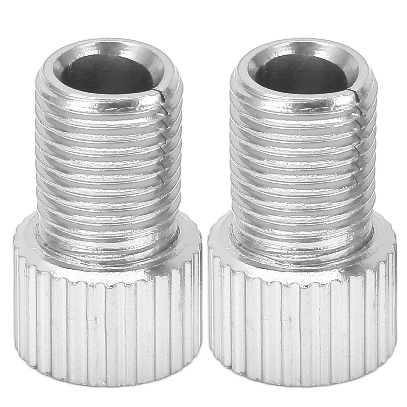 2 шт./комплект Переходник для велосипедного клапана Presta на Schrader, износостойкий адаптер для насоса горного велосипеда, серебристый