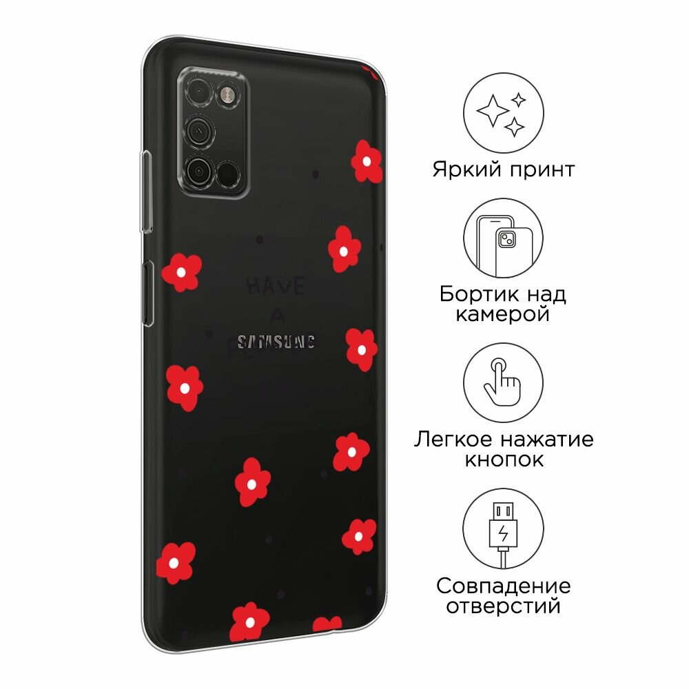 Чехол на Samsung Galaxy A03S / Самсунг Галакси A03S с принтом "Have a flower day 2", прозрачный — фото 1
