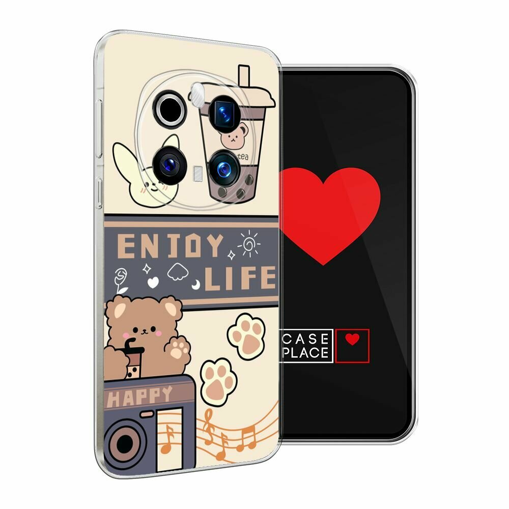 Чехол на Honor Magic 7 Pro / Хонор Мэджик 7 Про с принтом "Enjoy life 1" — фото 1