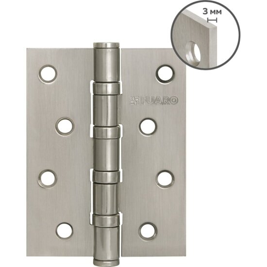 Петля универсальная Fuaro HEAVY IN4400U SN (матовый никель) 100х75х3 мм (2 шт)