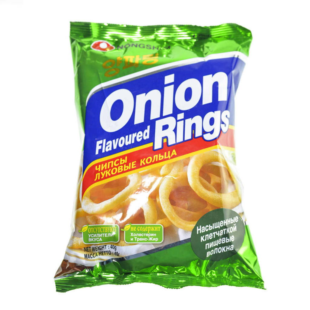 Чипсы Nongshim из пшеничной муки со вкусом лука 40 г, Южная Корея