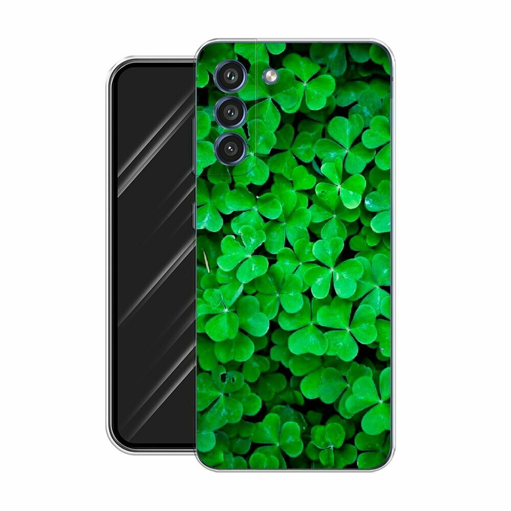 Чехол на Samsung Galaxy S21 FE 5G / Самсунг Галакси S21 FE с принтом "Клевер" — фото 1