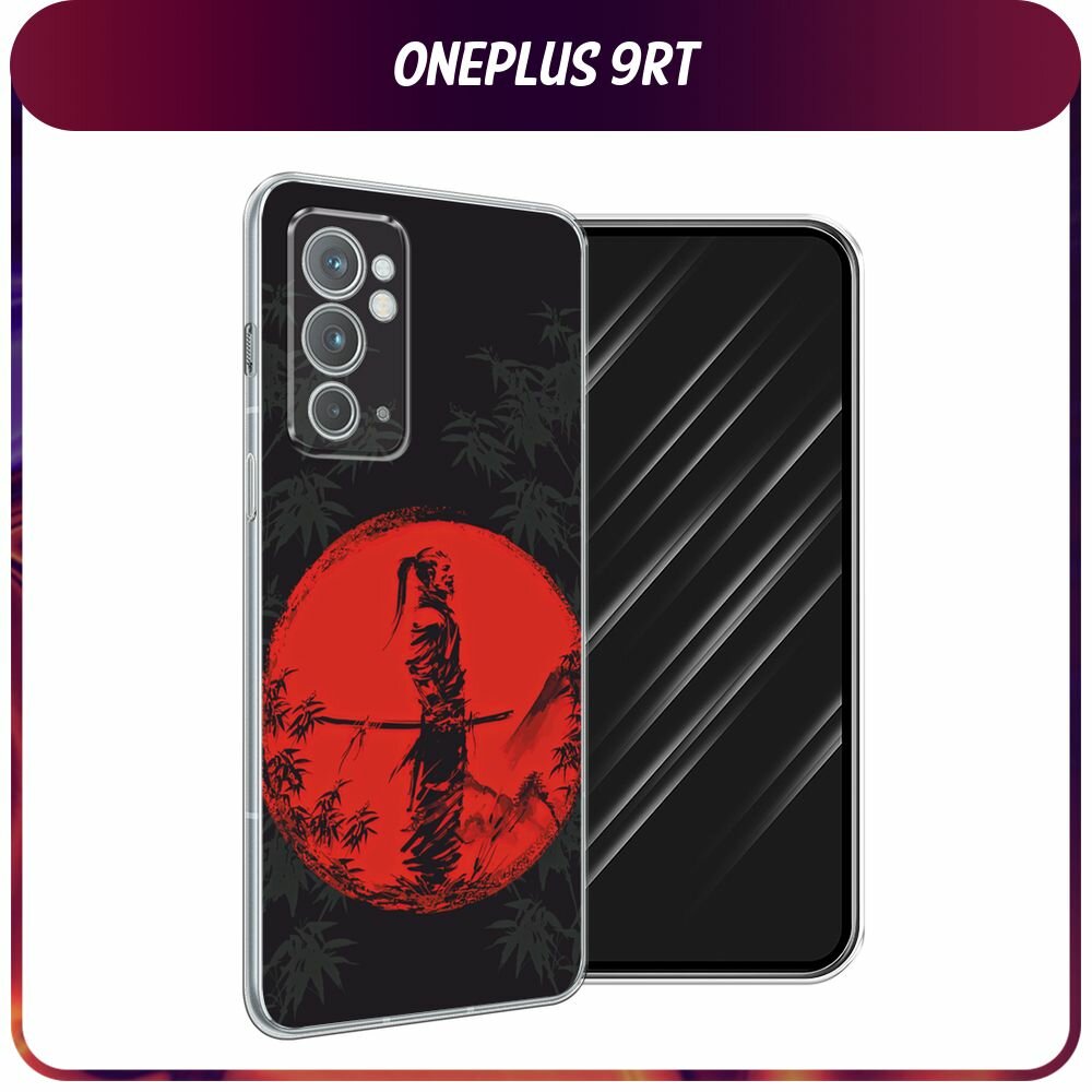 Чехол на OnePlus 9RT / ВанПлас 9RT с принтом "Самурай на красном фоне"