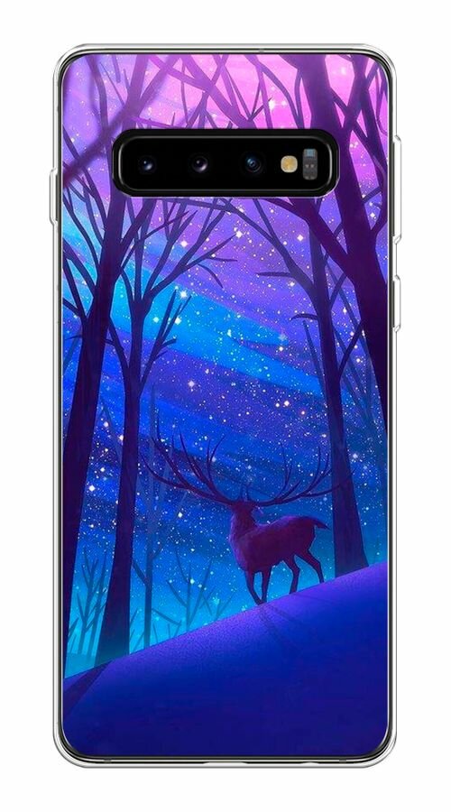Чехол на Samsung Galaxy S10 + / Самсунг Галакси S10 Плюс с принтом "Северный олень"