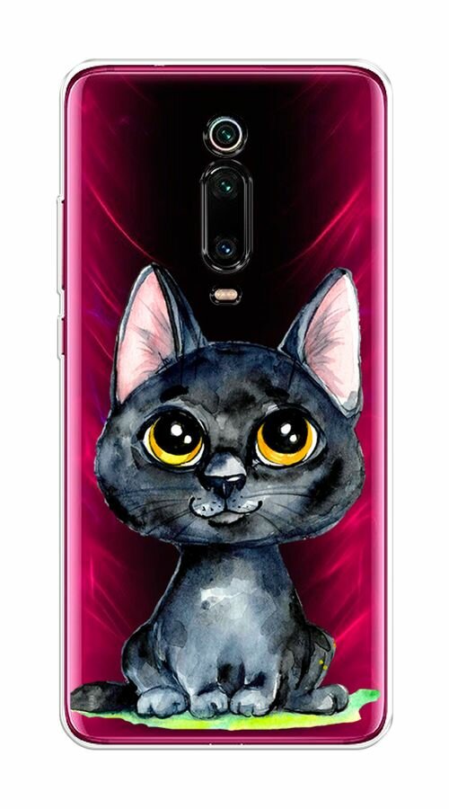 Чехол на Xiaomi Redmi K20/K20 Pro/Mi 9T/9T Pro / Сяоми Редми К20/K20 Pro с принтом Милый черный котенок, прозрачный