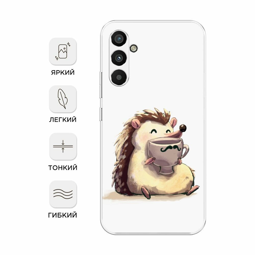 Чехол на Samsung Galaxy A34 / Самсунг A34 с принтом "Еж кофеман" — фото 1