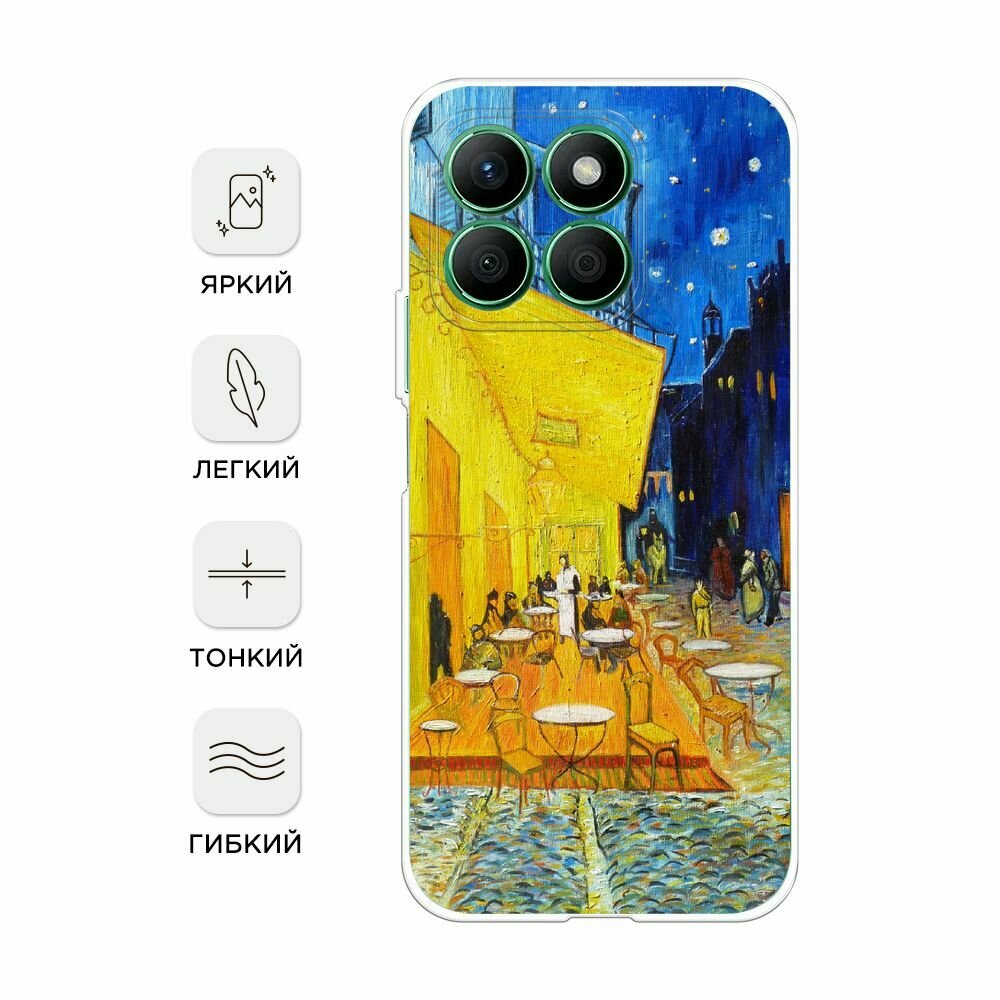 Силиконовый чехол на Honor X8B / Хонор X8B с принтом Ван Гог Желтый дом — фото 1