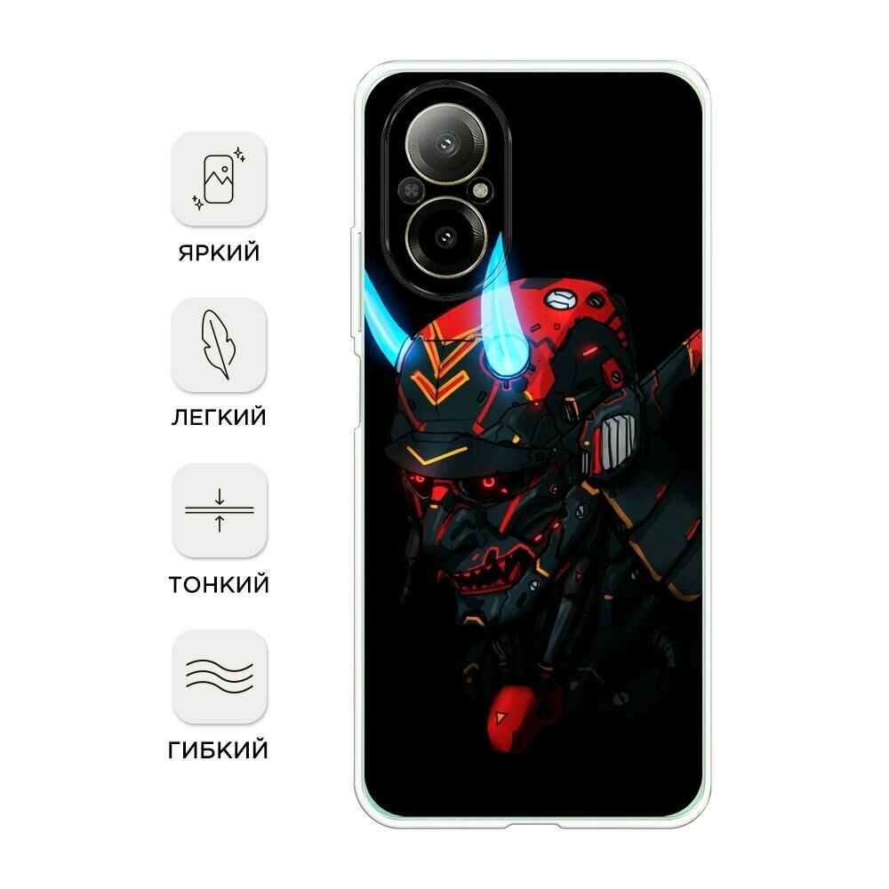 Чехол на Realme C67 4G / Реалми C67 4G с принтом "Неоновый самурай" — фото 1