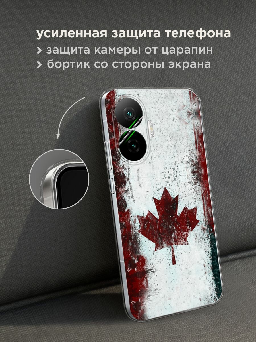 Силиконовый чехол на Poco F7 / Поко F7 с принтом "Канада" — фото 1