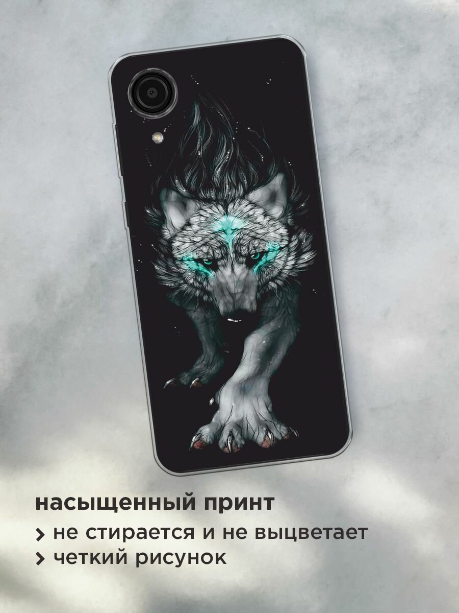 Чехол на Samsung Galaxy A03 Core / Самсунг Галакси А03 Core с принтом "Крадущийся волк" — фото 1