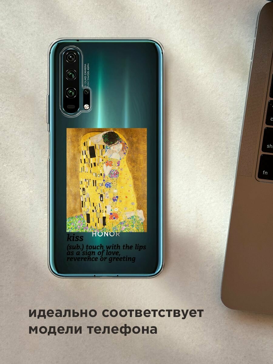 Чехол на Honor 20 Pro / Хонор 20 Про с принтом "The kiss", прозрачный — фото 1