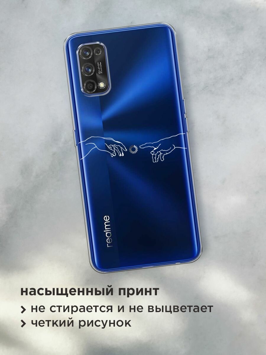 Чехол на Realme 7 Pro / Реалми 7 Про с принтом "Загрузка творения", прозрачный — фото 1