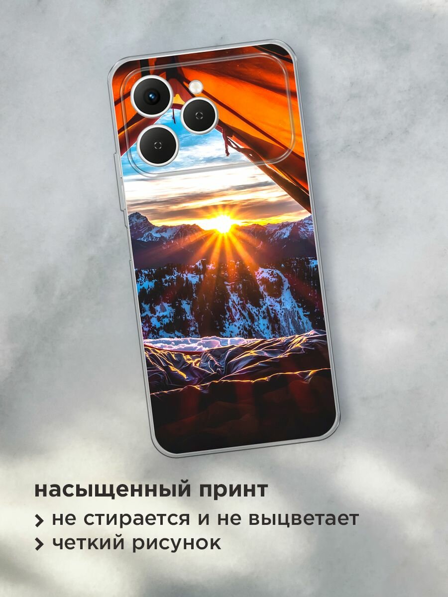 Силиконовый чехол на Tecno Spark 40 / Текно Спарк 40 с принтом "Горы 7" — фото 1