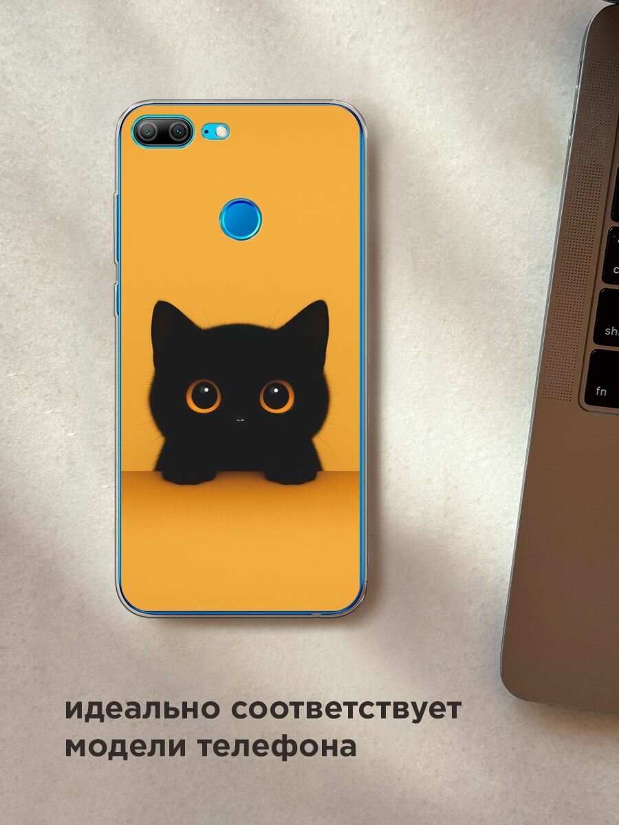 Чехол на Honor 9 Lite / Хонор 9 Лайт с принтом "Контрастный котик" — фото 1
