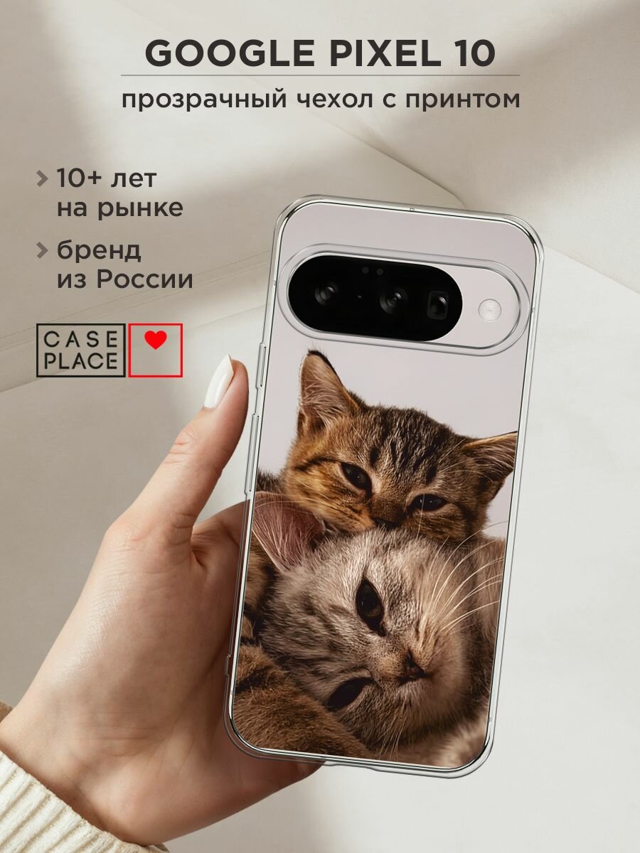 Чехол на Google Pixel 10 / Гугл Пиксель 10 с принтом "Нежные котята - 14 февраля"