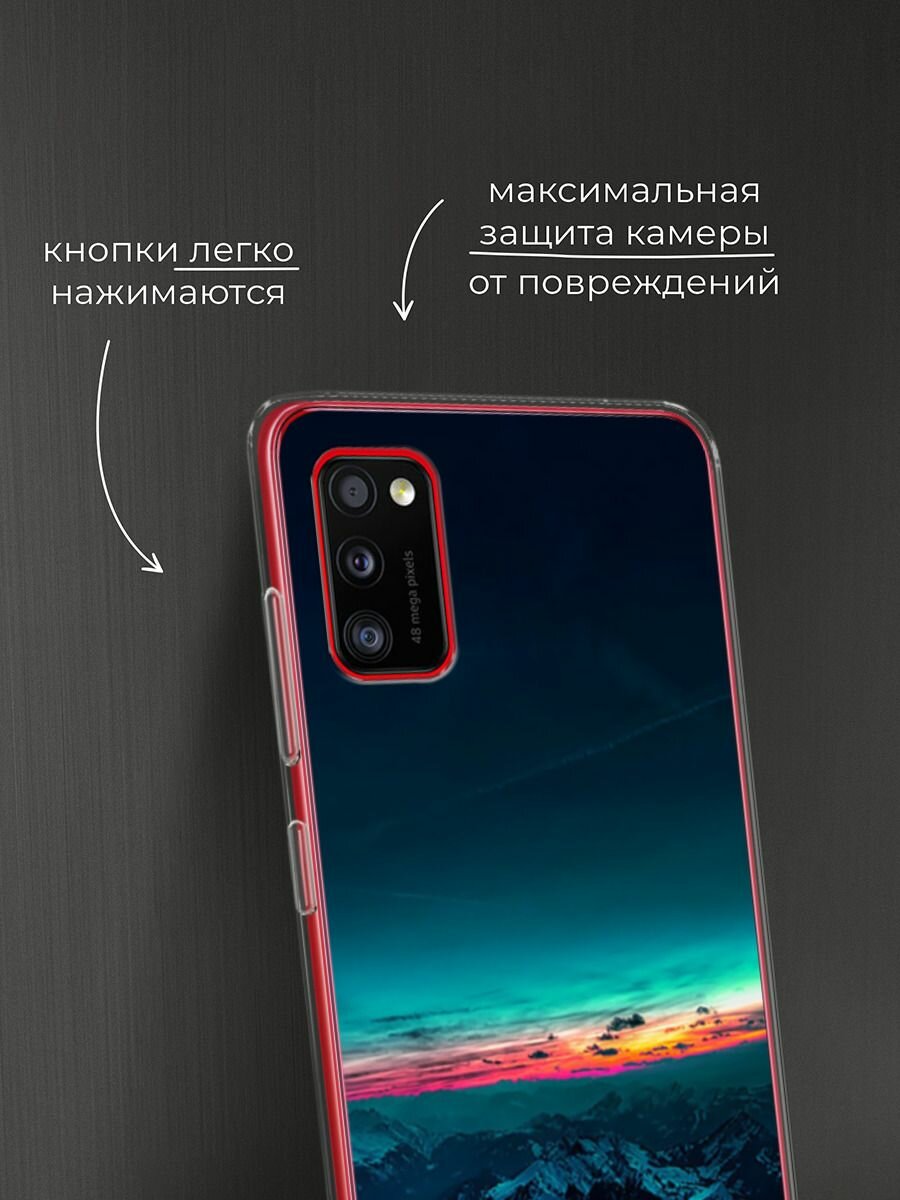 Чехол на Samsung Galaxy A41 / Самсунг Галакси А41 с принтом "Закат в горах" — фото 1