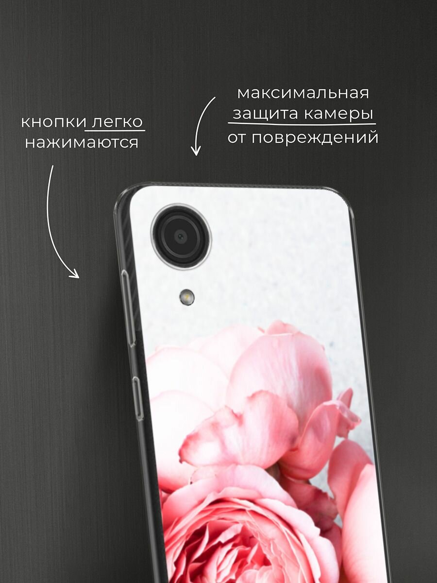 Чехол на Samsung Galaxy A03 Core / Самсунг Галакси А03 Core с принтом "Пионы на белом" — фото 1