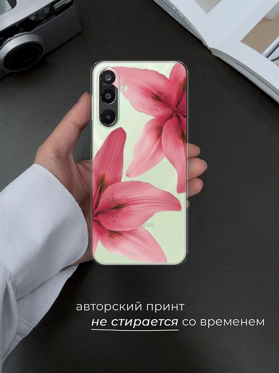 Чехол на Samsung Galaxy M16 / Самсунг Галакси М16 с принтом "Pink flower" — фото 1