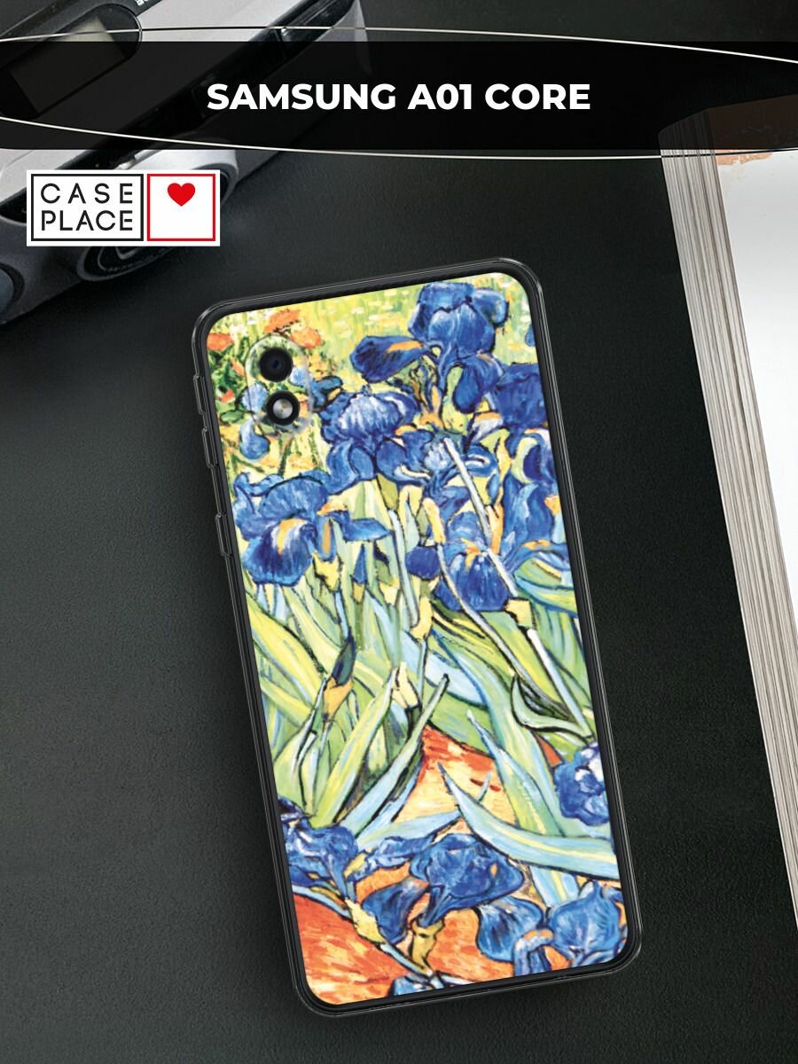 Чехол на Samsung Galaxy A01 Core / Самсунг Галакси А01 Core с принтом "Ирисы Ван Гог"