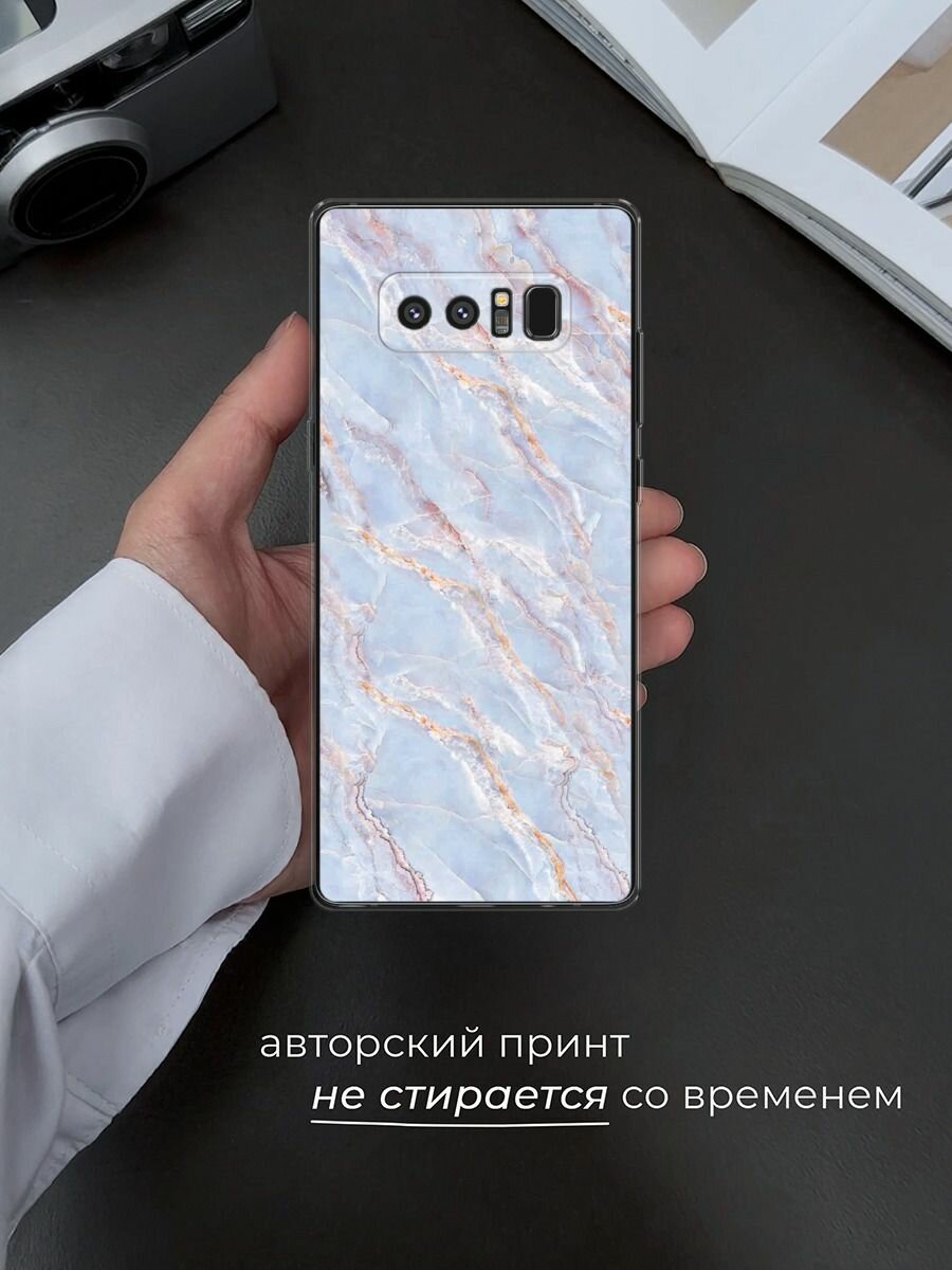 Чехол на Samsung Galaxy Note 8 / Самсунг Галакси Нот 8 с принтом "Сиреневый мрамор" — фото 1