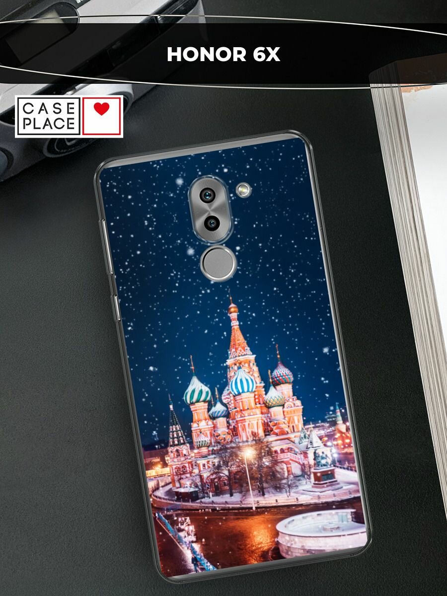 Силиконовый чехол на Honor 6X / Хонор 6Х с принтом "Москва 1"