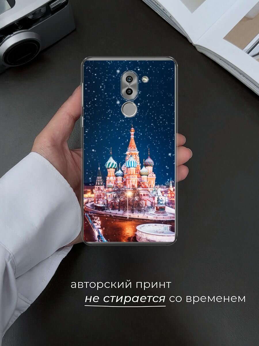 Силиконовый чехол на Honor 6X / Хонор 6Х с принтом "Москва 1" — фото 1