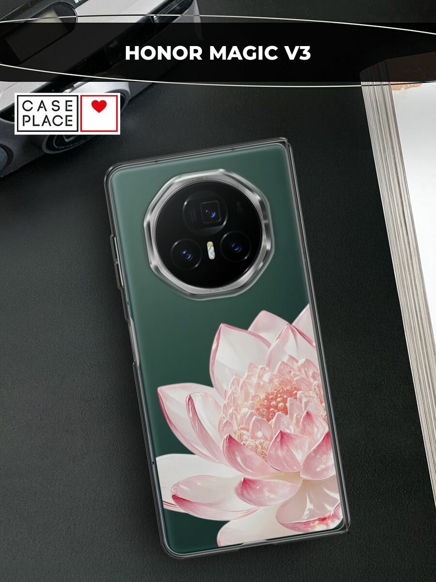 Чехол на Honor Magic V3 / Хонор Мэджик V3 с принтом "Стеклянный лотос"