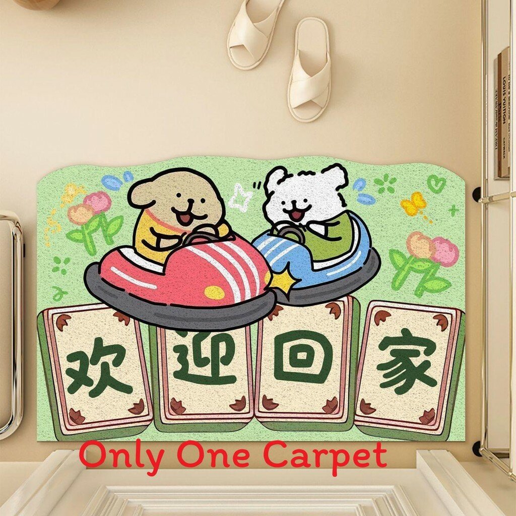 Ковровое покрытие с менталитовым рисунком для пола с антискользящим тпе и мягким волокном для дома прихожая и кухня welcome home 50x80 см