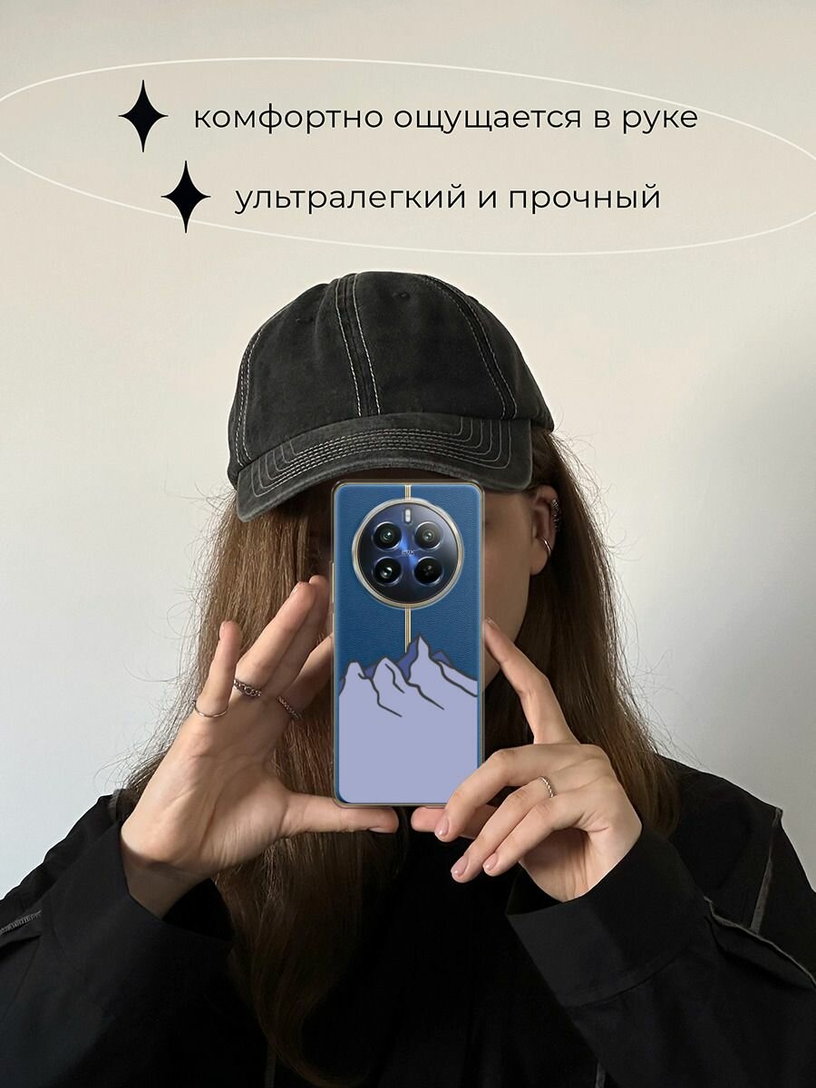 Чехол на Realme 12 Pro / Реалми 12 Про с принтом "Гора", прозрачный — фото 1
